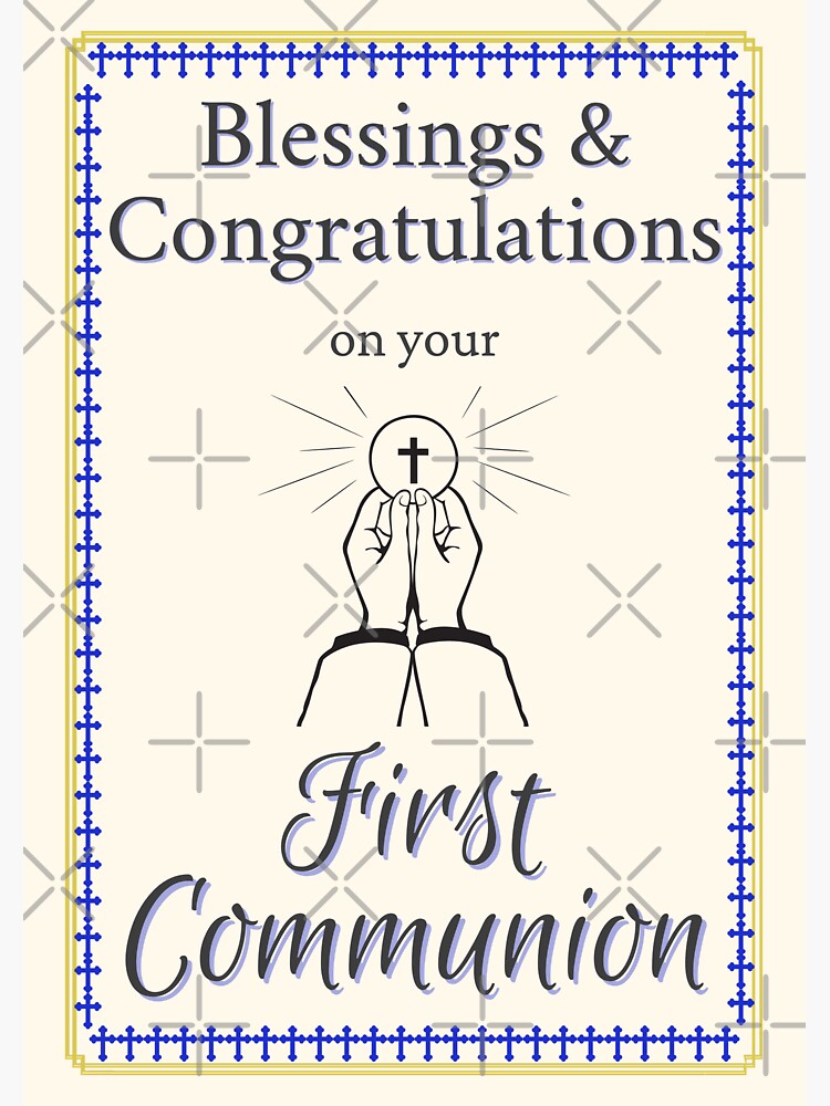 "First Communion Blessings & Congratulations: Blue & Gold - Hands ...