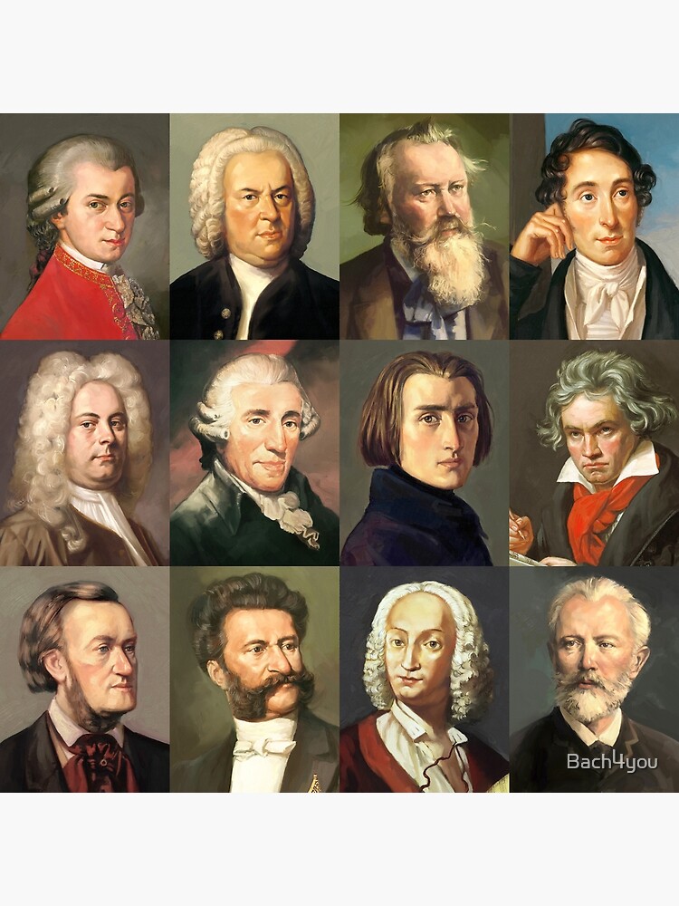 "12 Composers Portraits " Art Print by Bach4you | Redbubble