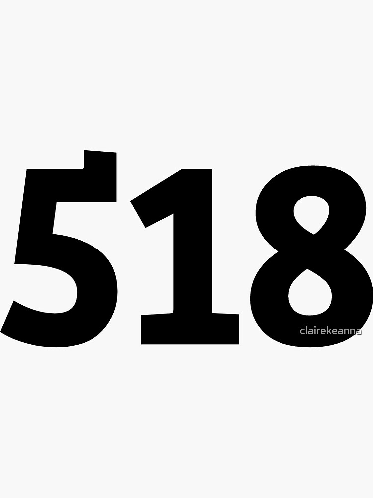 "518" Sticker for Sale by clairekeanna | Redbubble