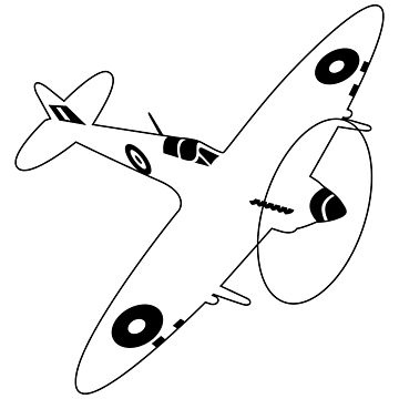 "Supermarine Spitfire Hand Drawn (Black Outline)" Sticker for Sale by ...