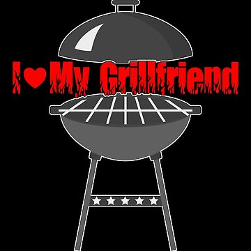"Barbeque Grill Funny Barbecue Grilling I Love My Grillfriend" Sticker ...