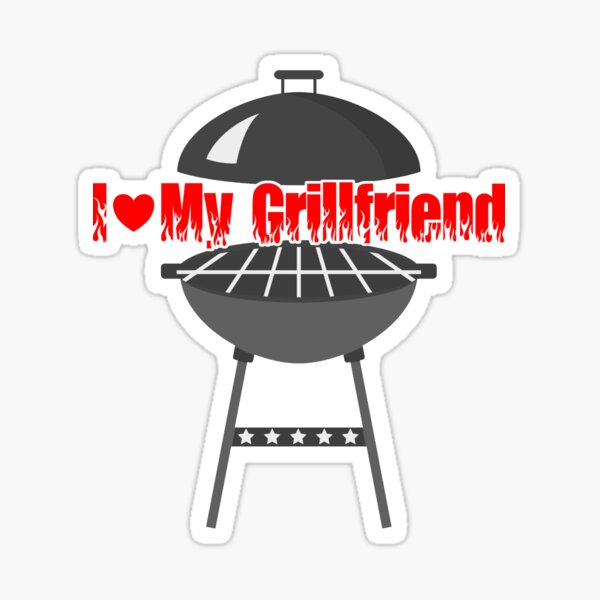 "Barbeque Grill Funny Barbecue Grilling I Love My Grillfriend" Sticker ...