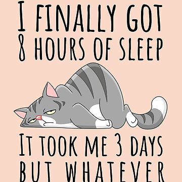 "Funny Insomnia Cat Sleep" Sticker for Sale by RunningOnFumes | Redbubble