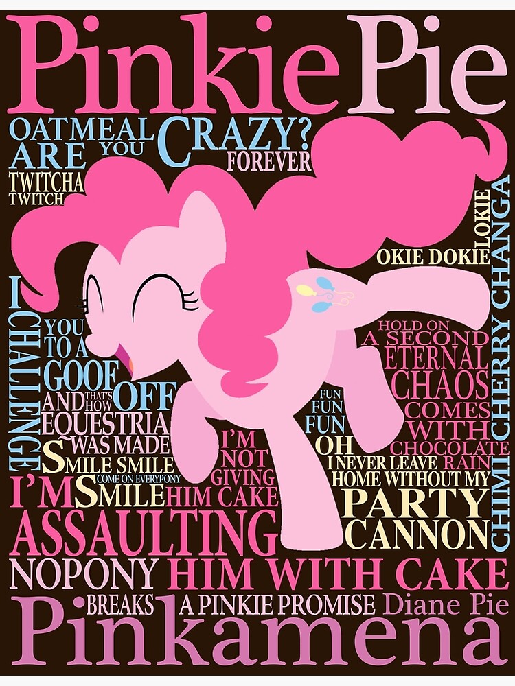 "The Many Words of Pinkie Pie" Poster for Sale by AssaultWithCake ...