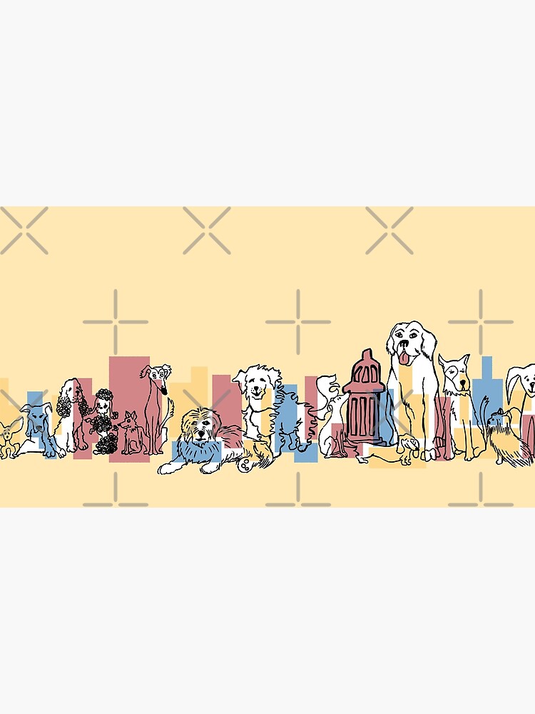 Mid-Century Modern Dogs Breeds in a Row Premium Matte Vertical Poster ...