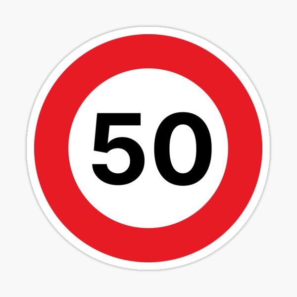 "Happy 50th! Happy 50th Birthday! Speed limit 50 in New Zealand urban ...