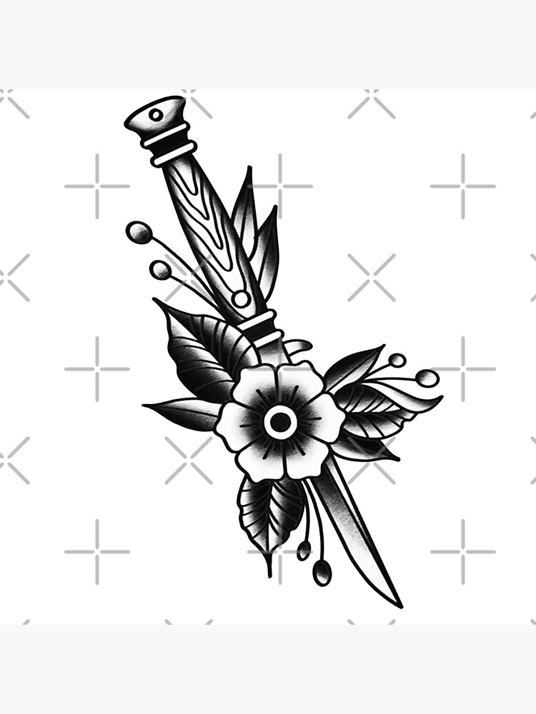 Floral dagger tattoo - Bronctattooaus.com