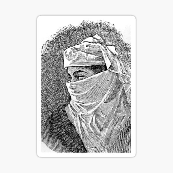 "Woman in a Veil - Artwork 1800s" Sticker for Sale by ExpressingSelf ...
