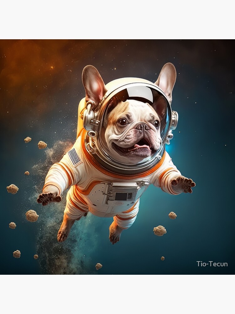 "Space French Bulldog in space on futuristic art" Poster for Sale by ...