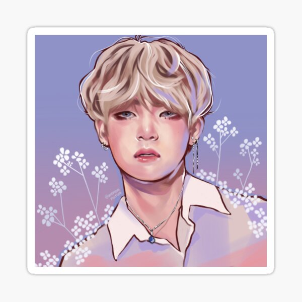"Flowery Tae" Sticker for Sale by unknownpolygon | Redbubble