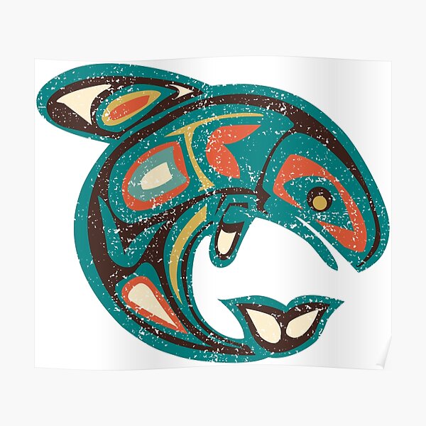 "Native American Totem ORCA Killer Whale 1" Poster for Sale by EDDArt ...