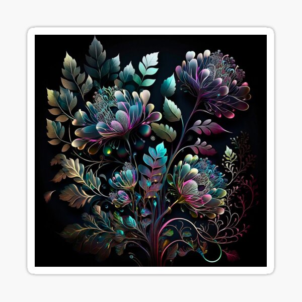 "Metallic Flowers" Sticker for Sale by fadetocolour | Redbubble
