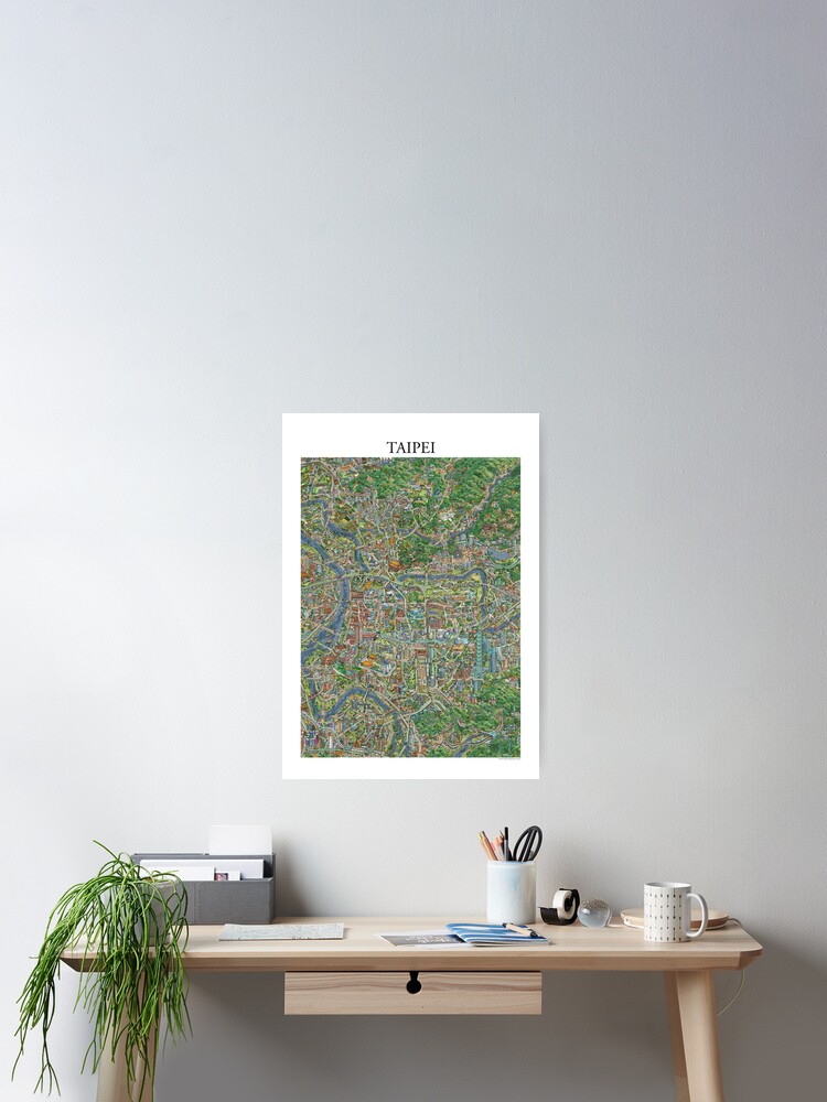 "Taipei Map" Poster for Sale by Tom Parker | Redbubble