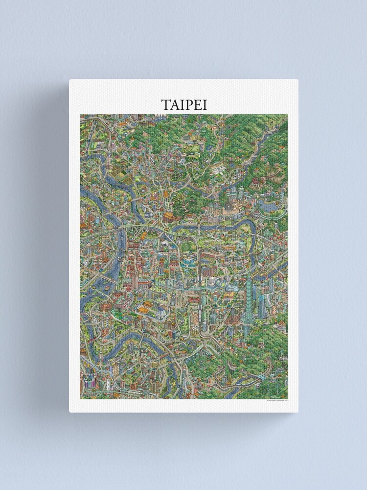 "Taipei Map" Canvas Print for Sale by Tom Parker | Redbubble