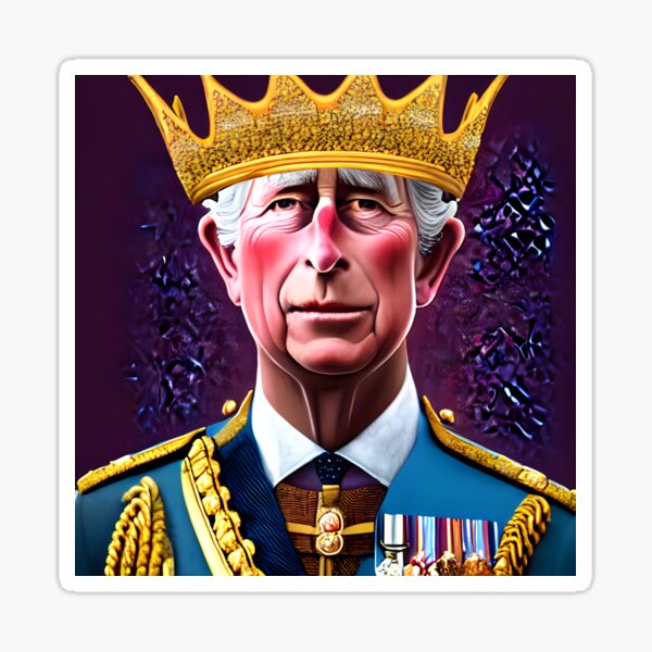 "King Charles III Coronation Party unique design featuring crowned King ...