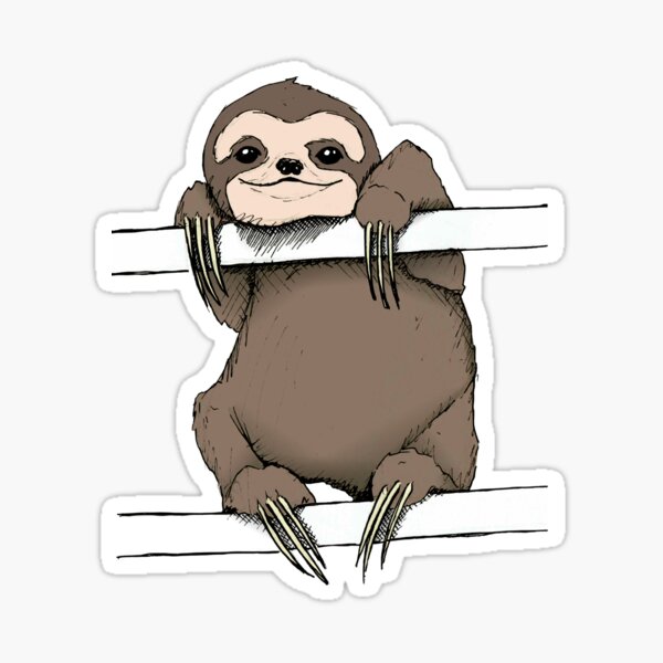 "Sloth Just Hangin' Around" Sticker for Sale by ThePreppyPagans | Redbubble