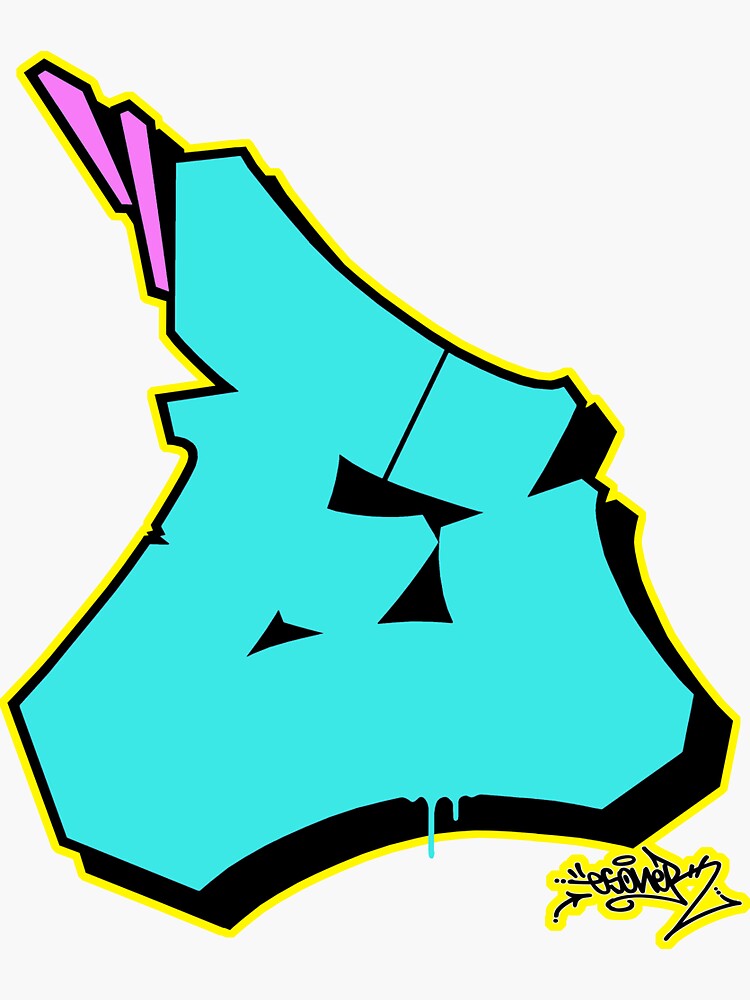 "BLUE LETTER E BY ESONE URBAN GRAFFITI STREET STYLE " Sticker for Sale ...