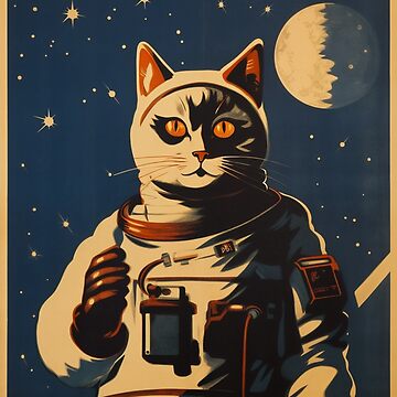 "Cat Space Program Propaganda Artwork #4" Sticker for Sale by ...