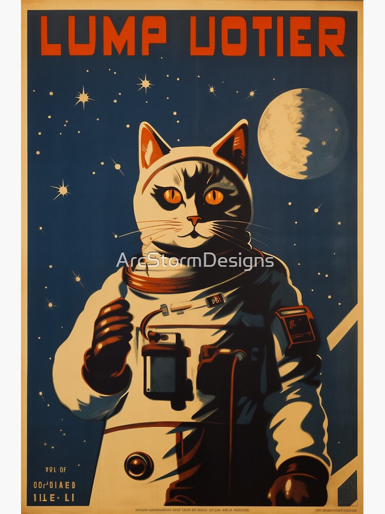 "Cat Space Program Propaganda Artwork #4" Sticker for Sale by ...