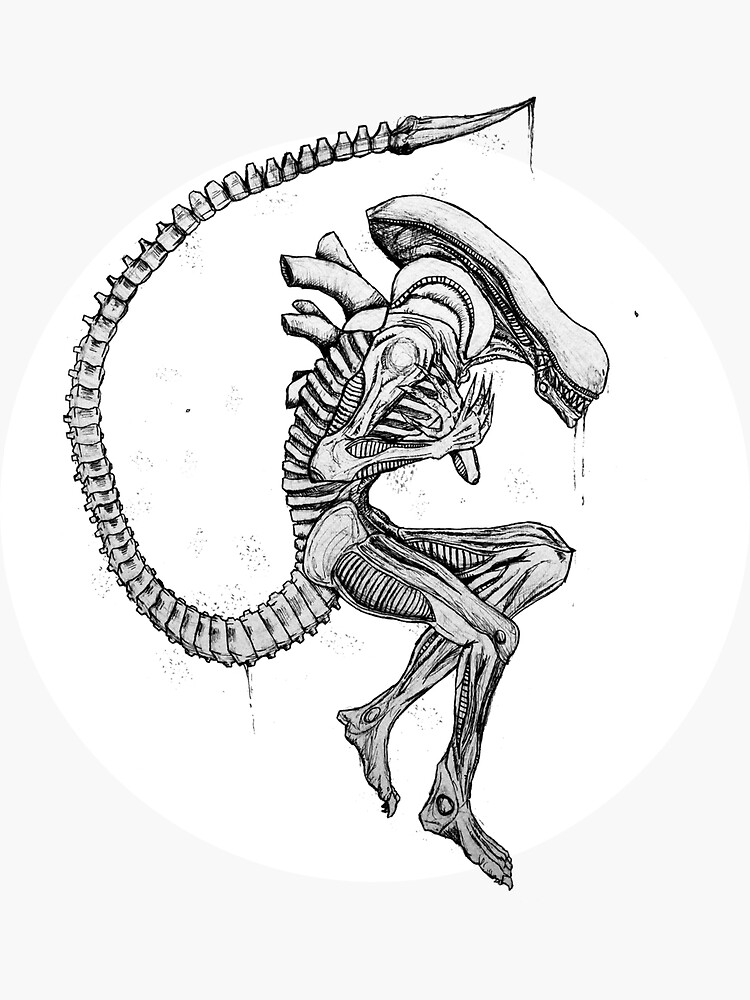 "Alien Xenomorph boy" Sticker for Sale by maxziee | Redbubble