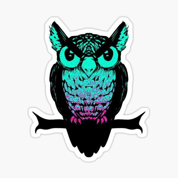 Neon Owl Stickers | Redbubble