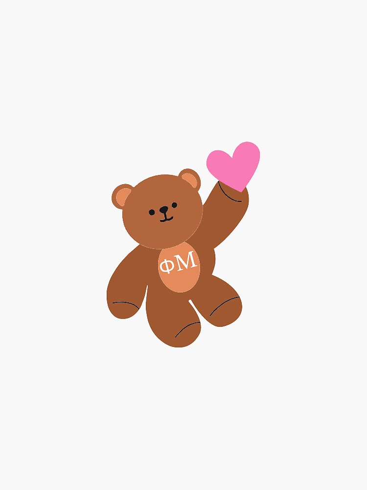 "Phi Mu Teddy Bear" Sticker for Sale by sasha's stART | Redbubble