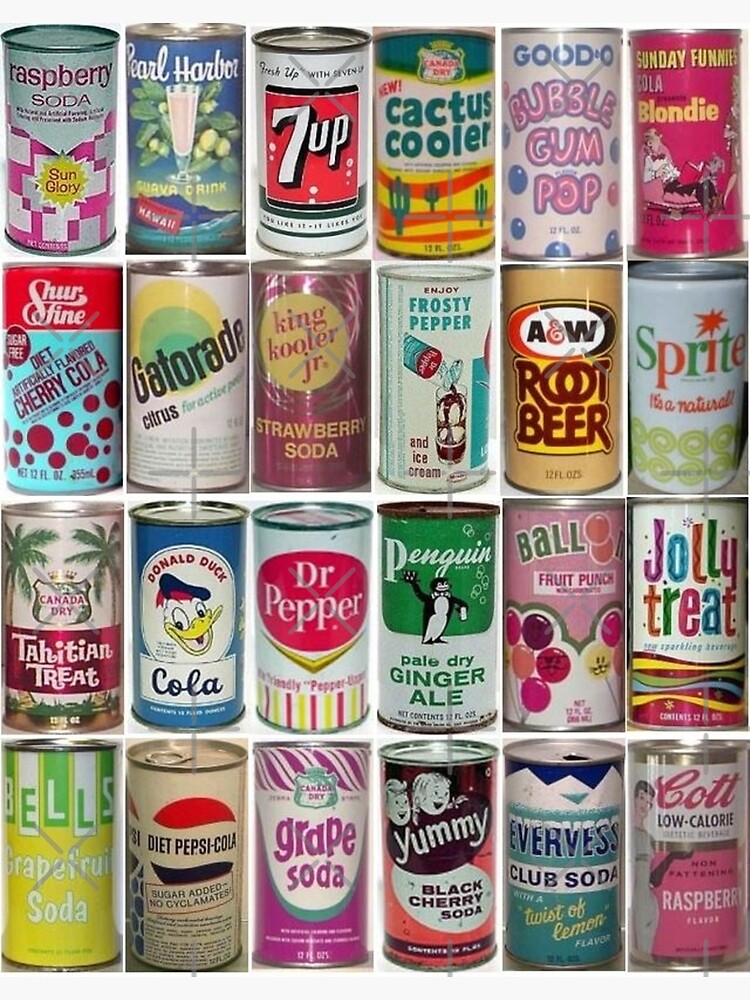 Vintage Soda Cans Premium Matte Vertical Poster
