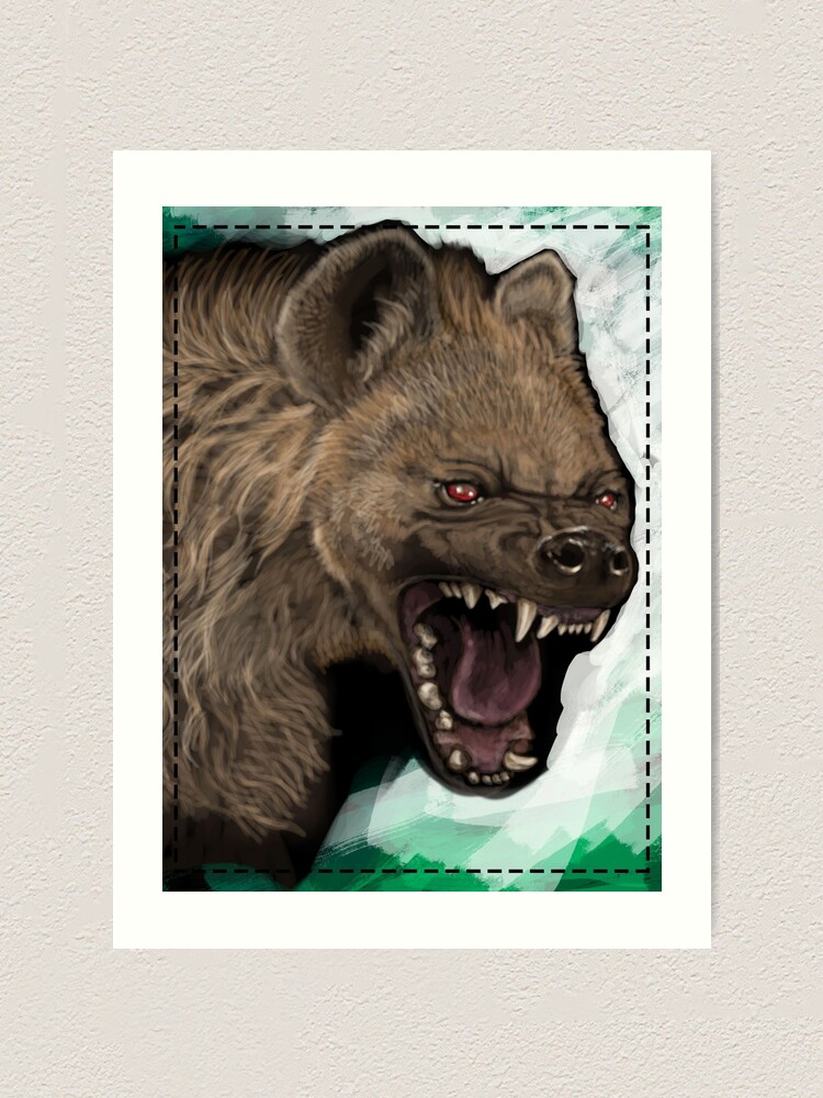 "Snarling Hyena Head" Art Print for Sale by mechanicalhyena | Redbubble