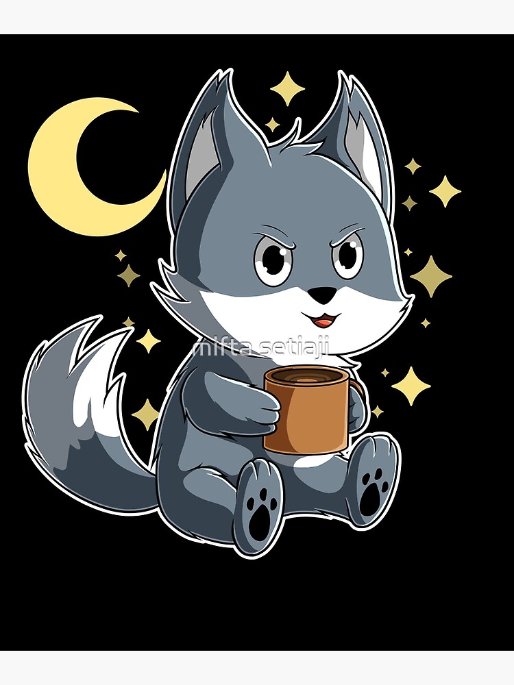 Dibujo De Lobo Chibi Pegatina For Sale Con La Obra «Hombre Lobo Chibi