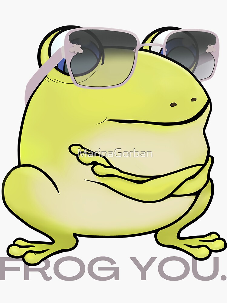 "Frog You - Hipster Frog" Sticker for Sale by MarinaGorban | Redbubble
