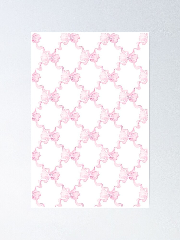"Coquette balletcore pink ribbon bow" Poster for Sale by Pixiedrop ...