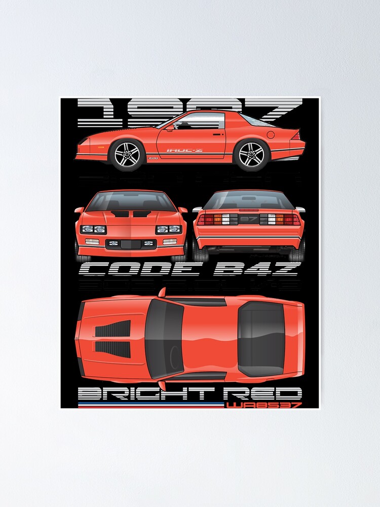 "87 Camaro Iroc-Z" Poster for Sale by glendahabie | Redbubble