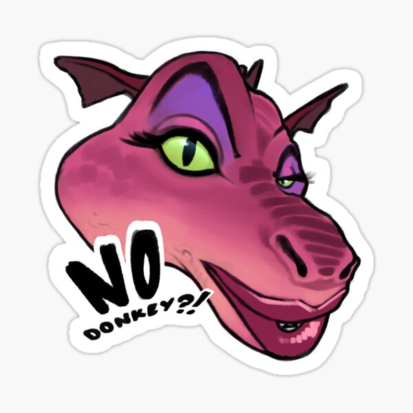 "NO DONKEY?!" Sticker for Sale by BAND1TNSFW | Redbubble