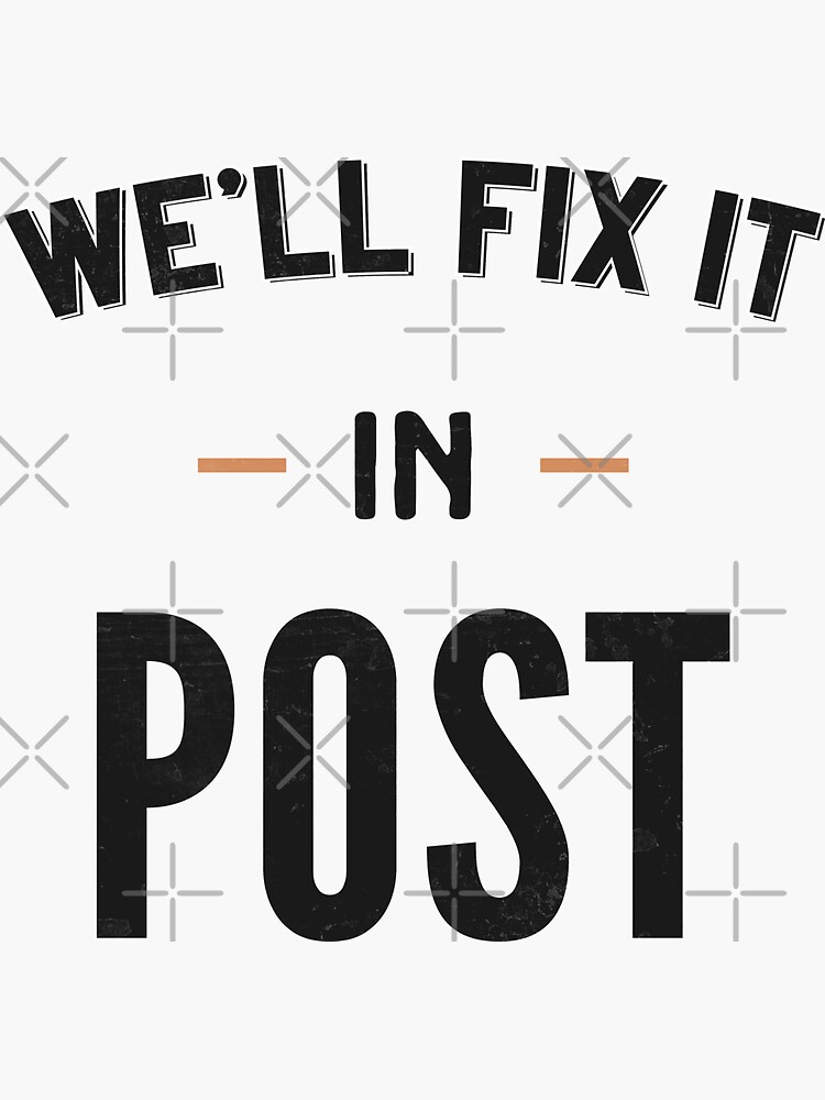 "We'll Fix it in Post" Sticker for Sale by Essenti4lgoods | Redbubble