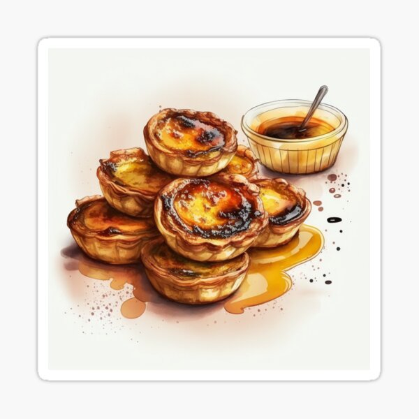 "Pasteis de Nata" Sticker for Sale by AxeWave | Redbubble