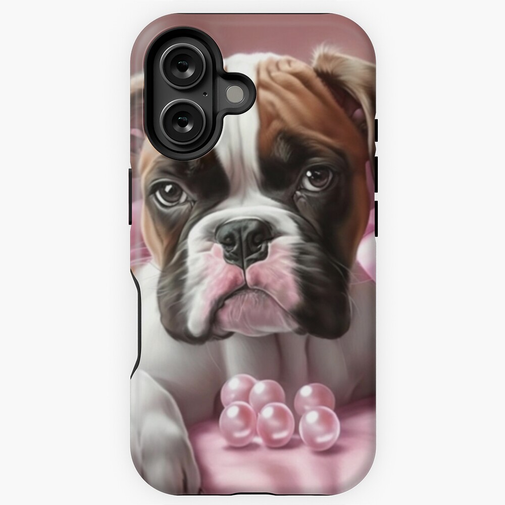 "Pink Bowy Boxer Puppy" Sticker for Sale by Nocturne Paws | Redbubble
