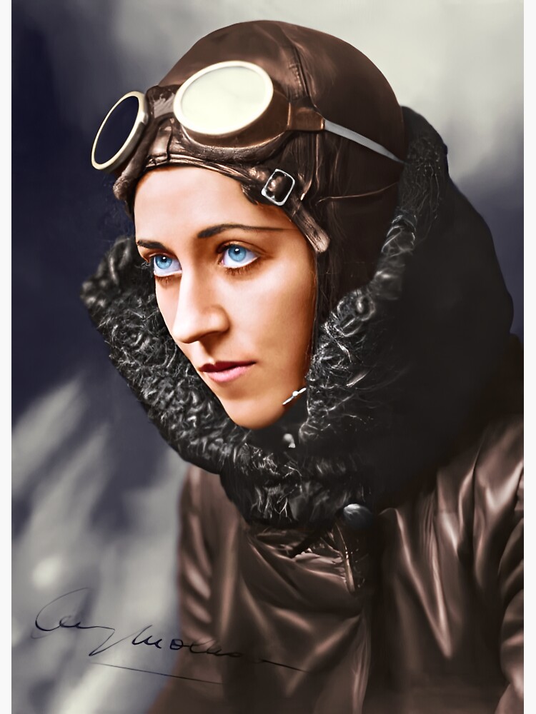 "Hand-Colored Photo of British Pilot Amy Johnson" Sticker for Sale by ...