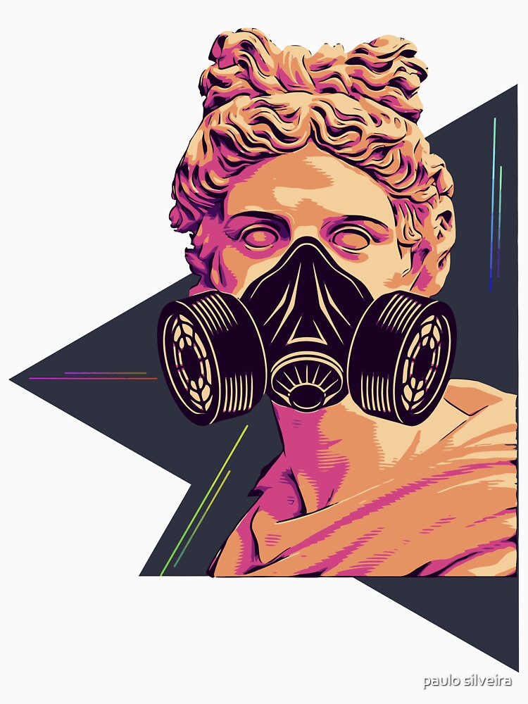 "Apollyon Greek Sculpture with anti-pollution mask pop art." T-shirt ...