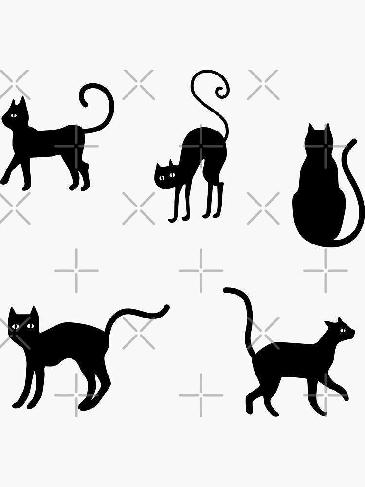 "Black cats sticker pack " Sticker for Sale by dandelion986 | Redbubble