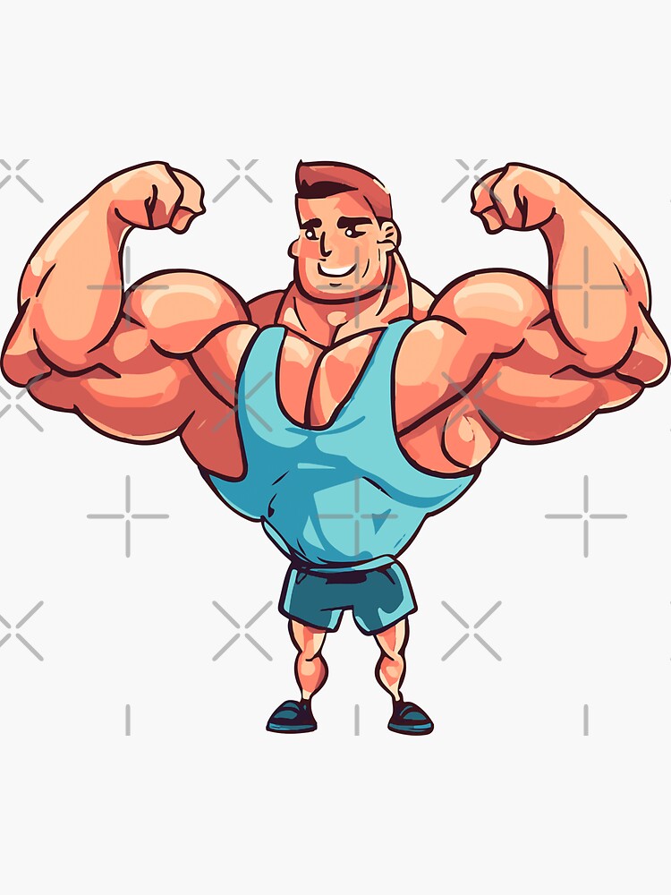 "Show off your huge biceps" Sticker for Sale by muscledaddies | Redbubble