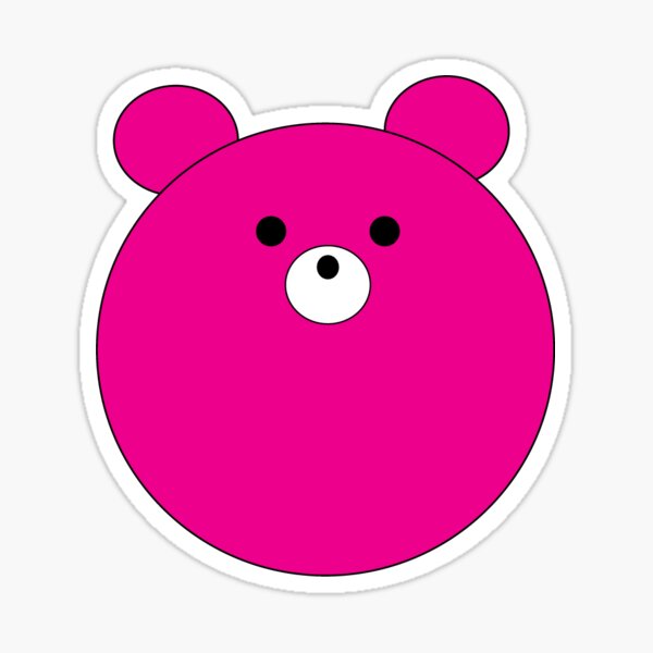 "Kawaii Pink Bear" Sticker for Sale by duckysworkshop | Redbubble