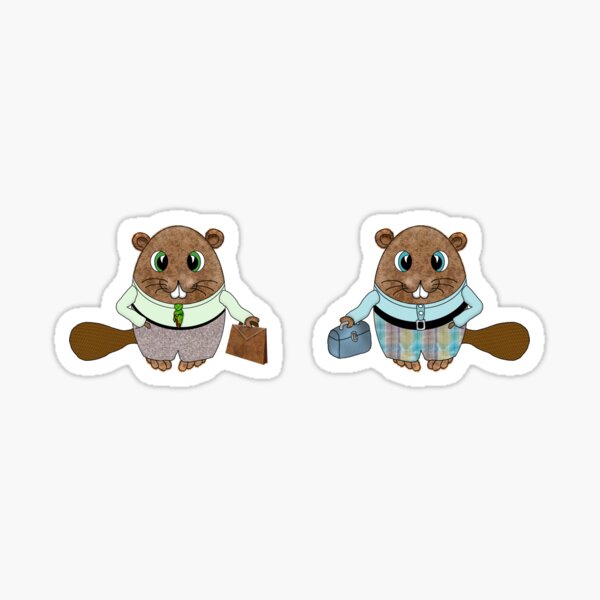 "Busy Beavers Sticker Set" Sticker for Sale by Colorwash | Redbubble
