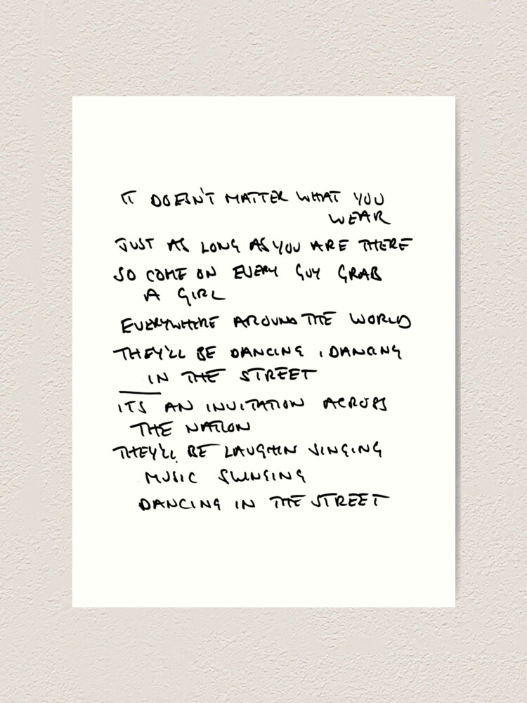 "MICK JAGGER - handwritten lyrics" Art Print for Sale by maehart ...