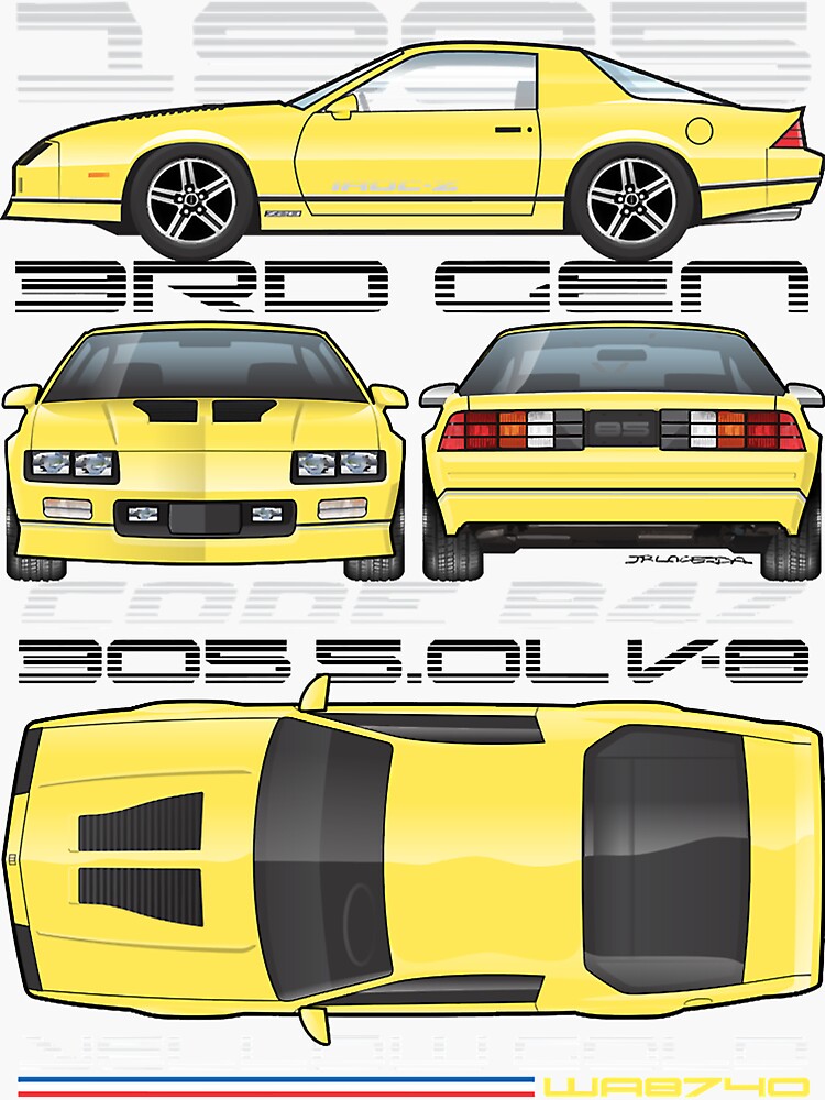 "85 Gold Yellow Camaro Annual" Sticker for Sale by pascalpohlmam ...