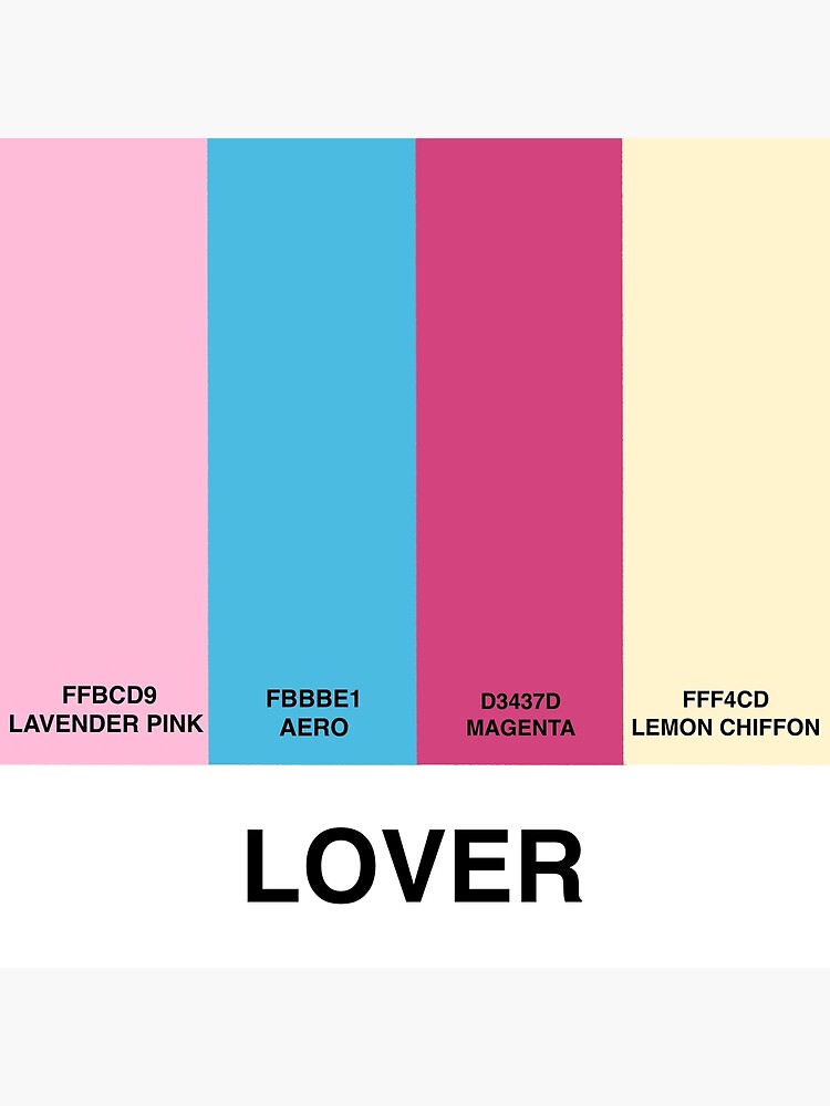 "Lover Taylor swift color palette" Poster for Sale by chaoticcostumer ...
