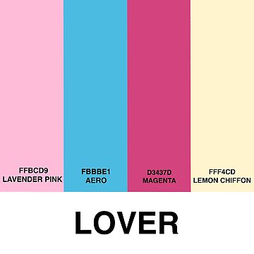 "Lover Taylor swift color palette" Sticker for Sale by chaoticcostumer ...