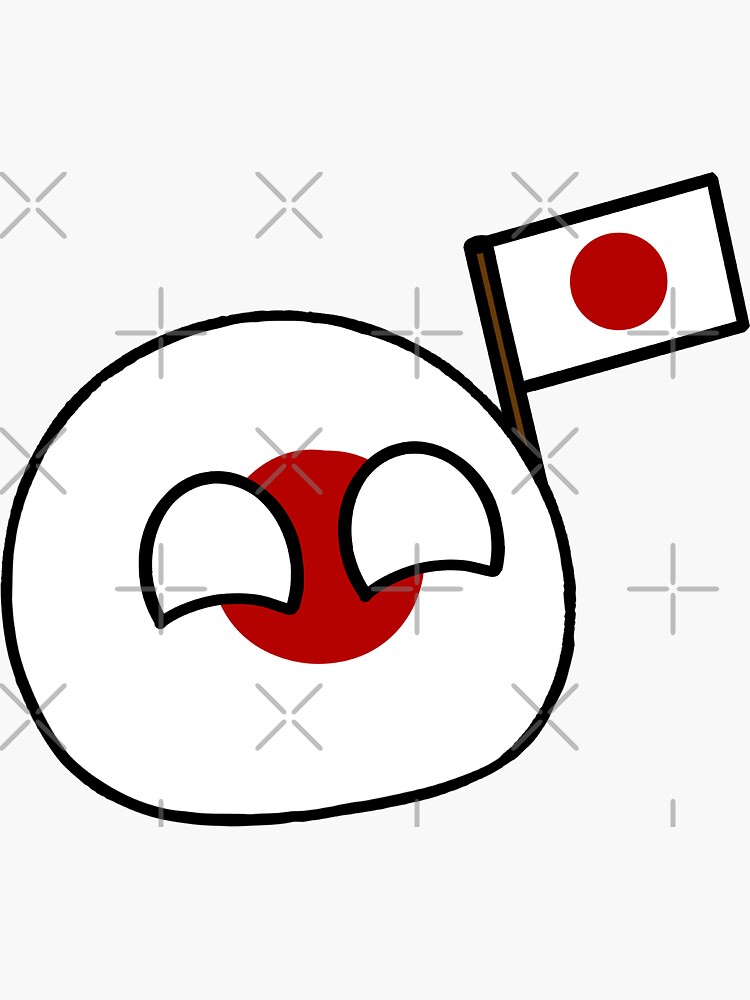 Pegatina for Sale con la obra «countryballs con su bandera Japanball ...