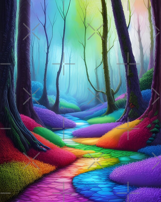 "Magnificent Rainbow Woods" by Axjo Art | Redbubble