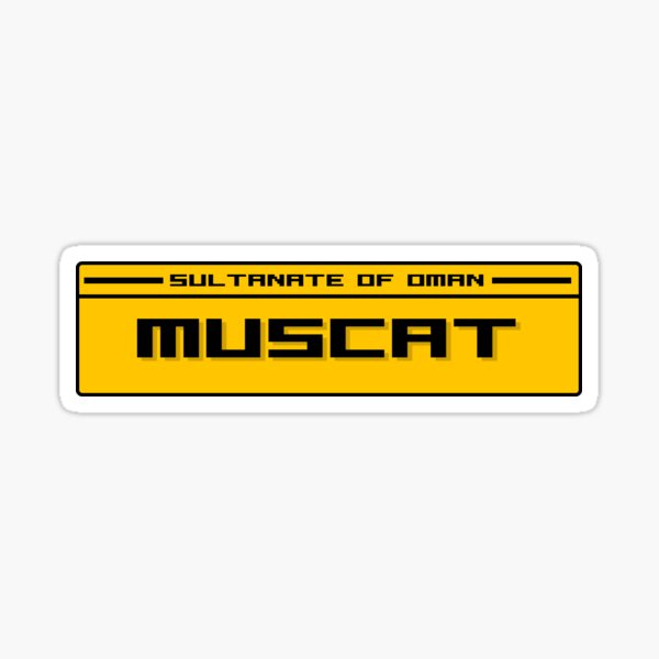 "MUSCAT - PLATE NUMBER" Sticker for Sale by MazinVI | Redbubble