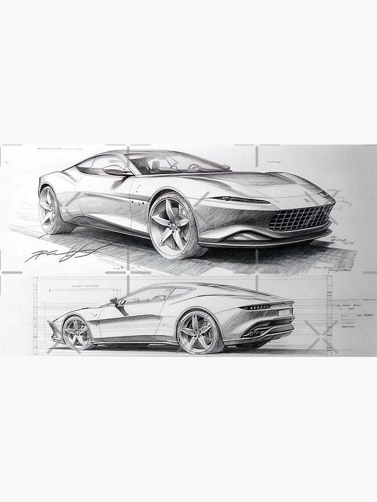 "Sketch Design Concept Ferrari Roma Fan Art" Poster for Sale by ...